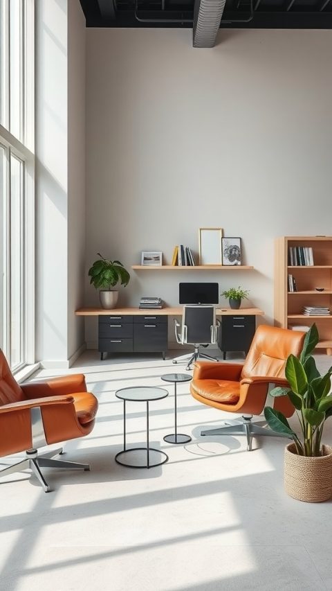 21 Stylish Ways to Decorate Your Office with Leather Chairs - Office ...