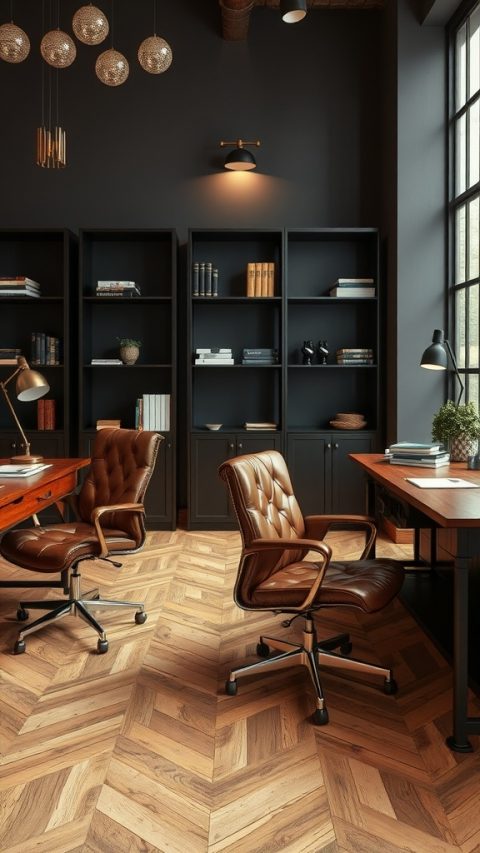 21 Stylish Ways to Decorate Your Office with Leather Chairs - Office ...