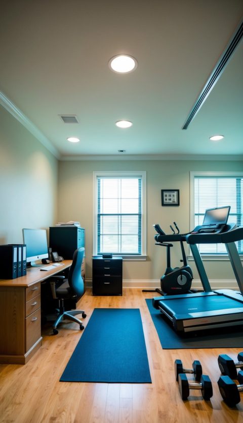 23 Home Office Gym Combo Layouts That'll Transform Your Space - Office ...