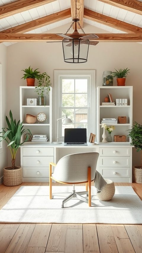 50 Inspiring Farmhouse Home Office Ideas for a Cozy Workspace - Office ...