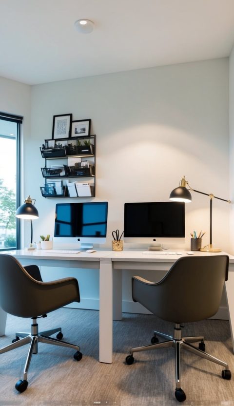 21 Stylish Two Desk Home Office Ideas for Shared Workspaces - Office Inspire