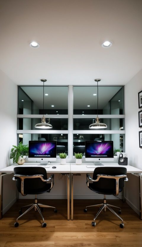 21 Stylish Two Desk Home Office Ideas for Shared Workspaces - Office ...