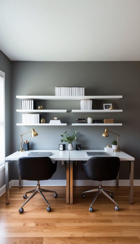 21 Stylish Two Desk Home Office Ideas for Shared Workspaces - Office ...