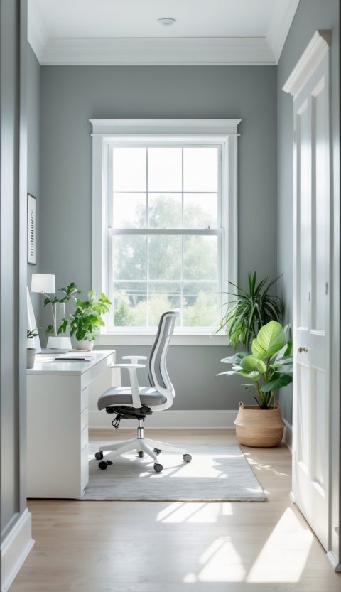 24 Home Office Grey Walls Ideas That Will Instantly Boost Your ...