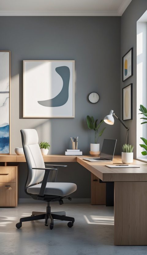 24 Home Office Grey Walls Ideas That Will Instantly Boost Your ...