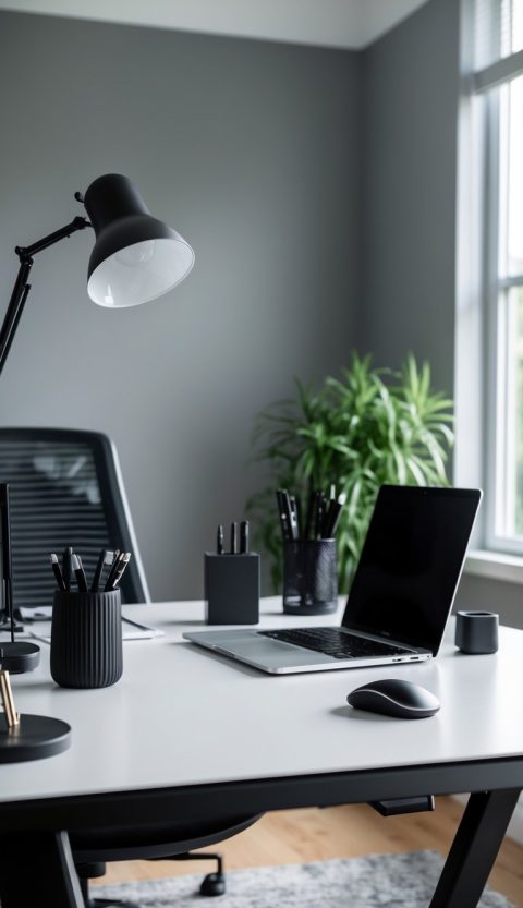 24 Home Office Grey Walls Ideas That Will Instantly Boost Your ...