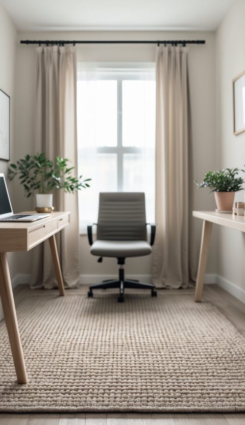 20 Perfectly Calm Home Office Neutral Rugs for a Serene Workspace ...